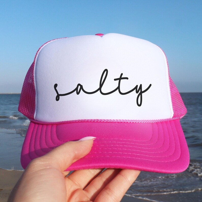 Beach Trucker Hat, Summer Vacation Hats, Beachy Mesh Snapback, Beach ...
