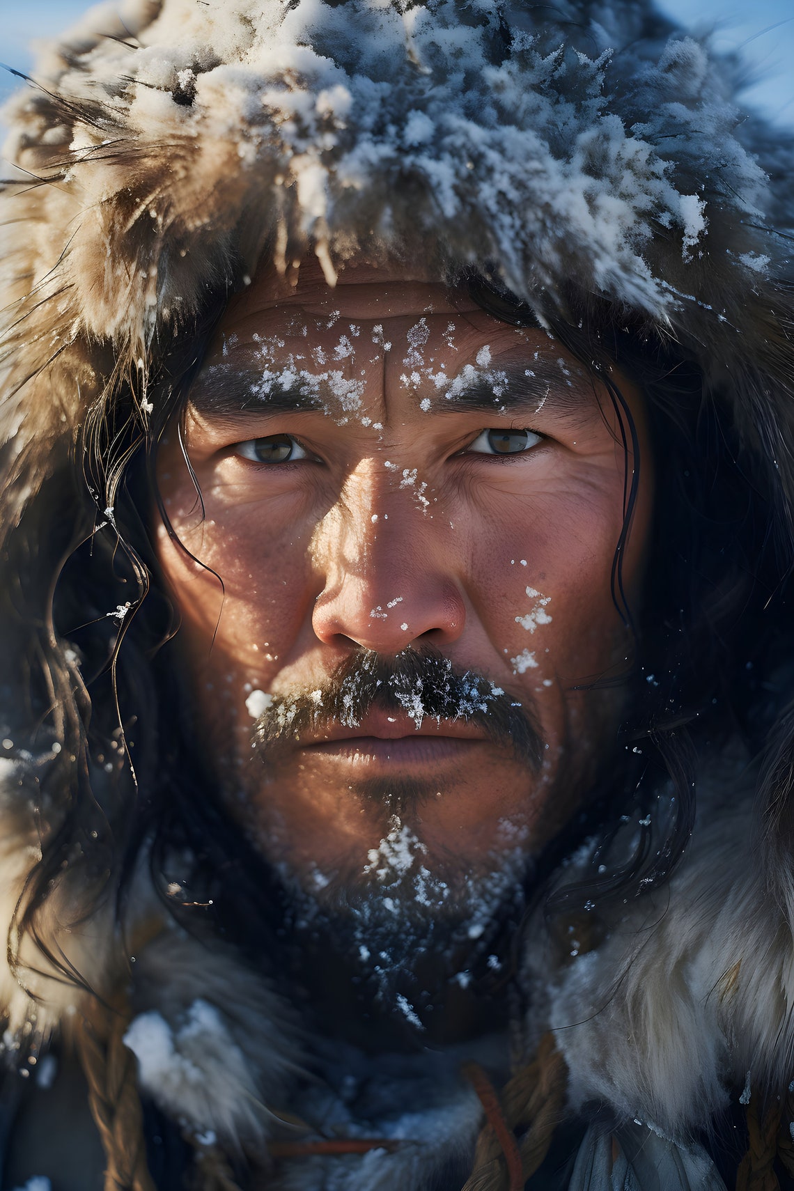 Poster Eskimo Man Wall Art Winter Brown Interior Wall Art Eskimo ...