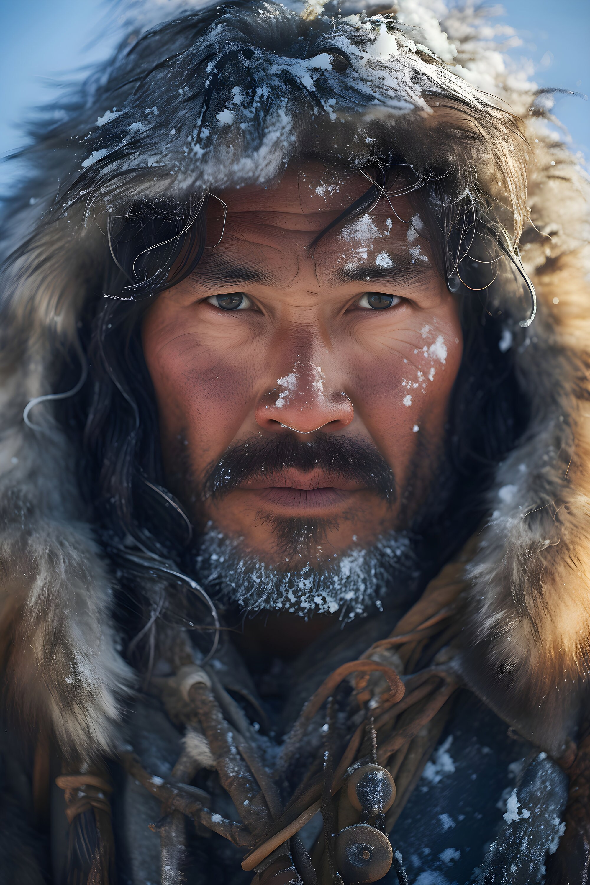 Poster Eskimo Man Wall Art Winter Brown Interior Wall Art Eskimo ...