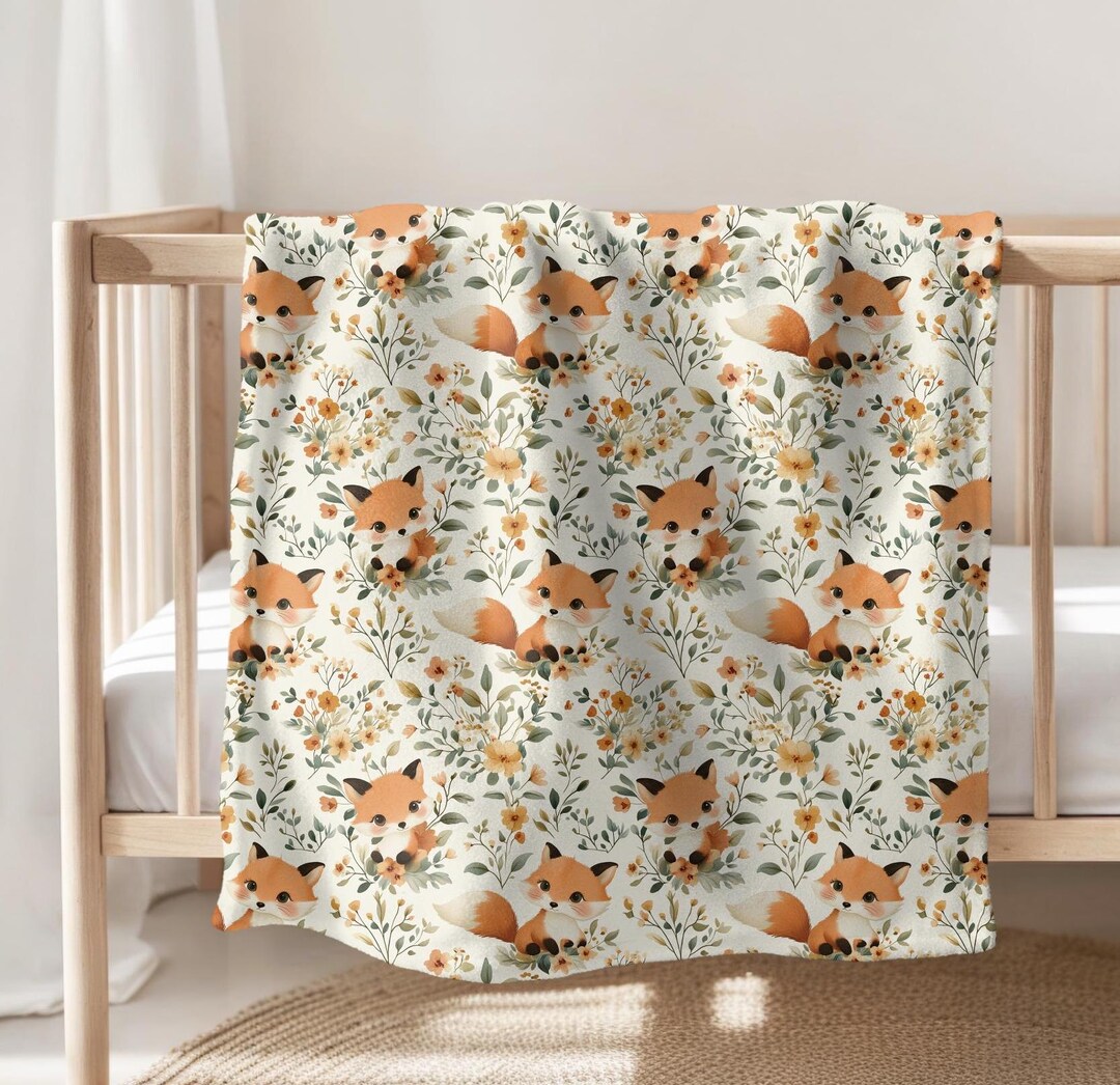 Cute Fox Blanket, Fox Baby Blanket, Soft Velveteen Plush Blanket, Cozy ...