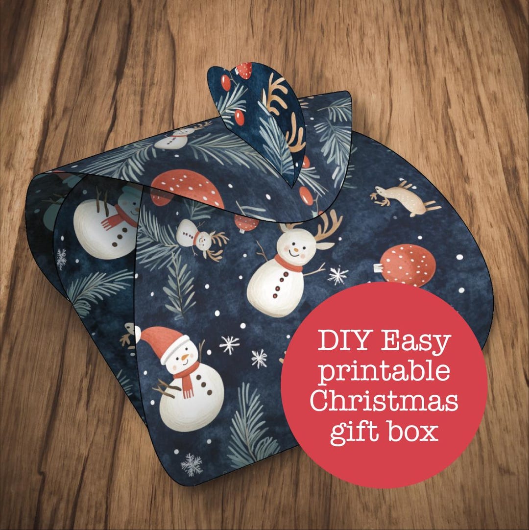 DIY Easy Printable Gift Box Printable Christmas Box Chocolate Gift Box ...