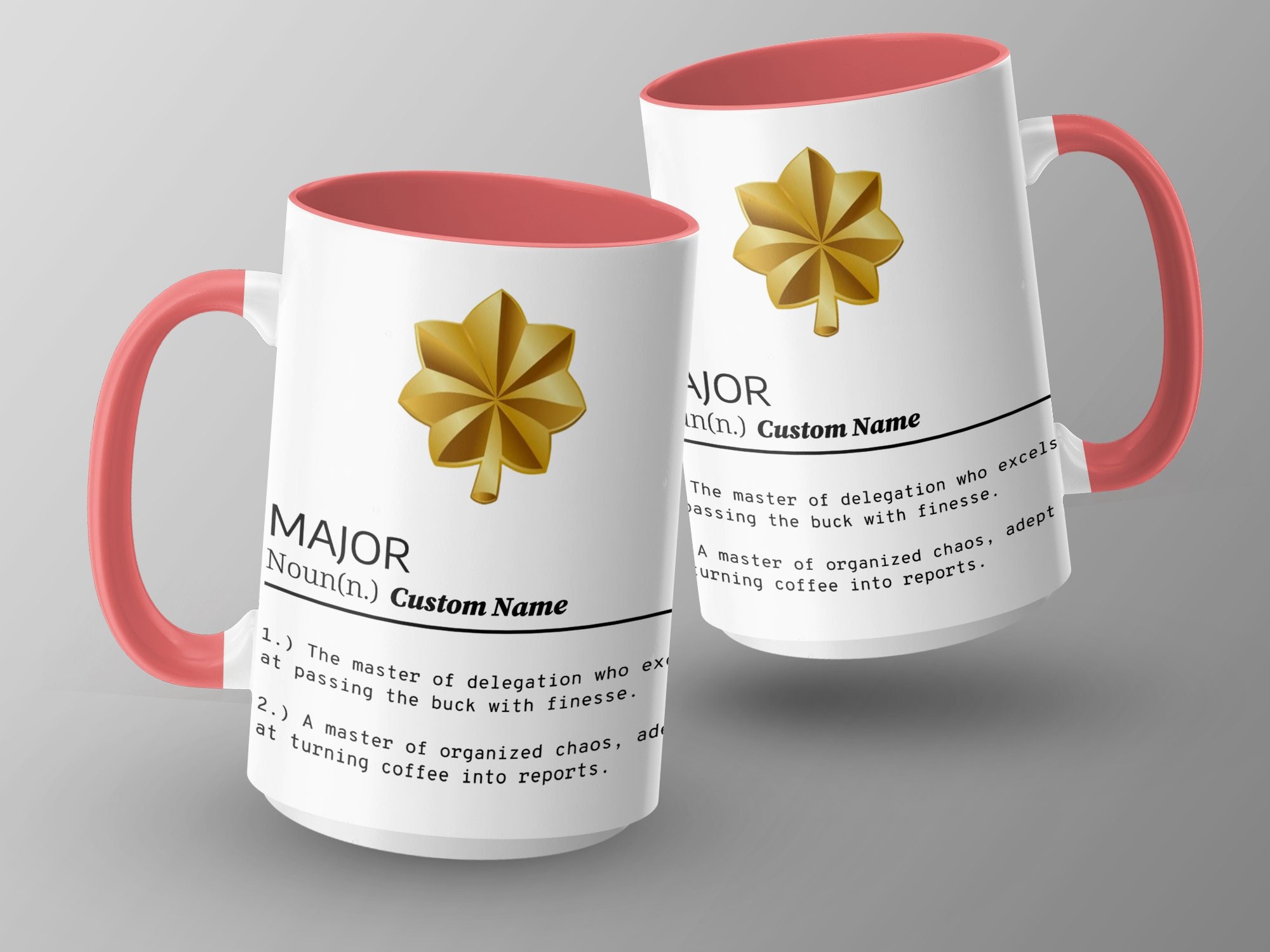 Major Definition Coffee Mug, Custom Name Military Rank Gift, Unique ...