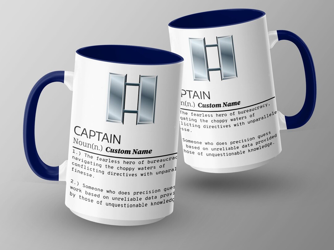Personalized Captain Mug, Custom Name Definition Coffee Cup, Military ...