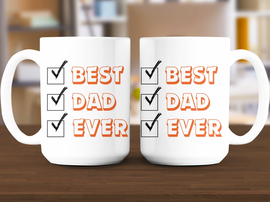 Best Dad Ever Mug, Unique Father's Day Gift, Cool Dad Mug, Orange and ...