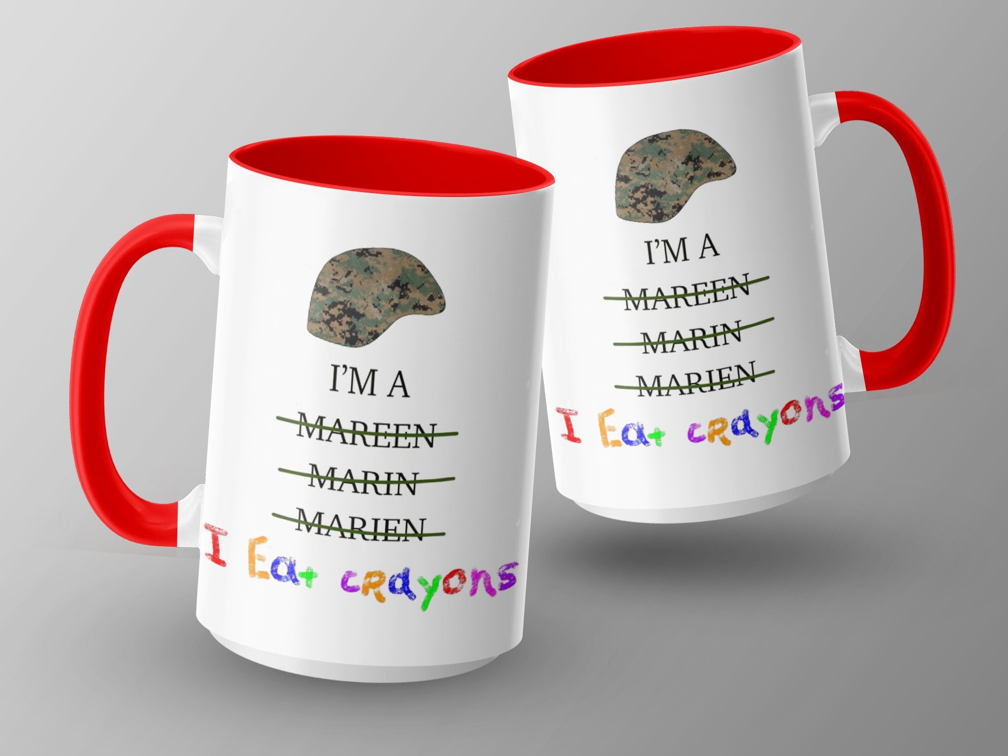 I'm a Marine Veteran and I Eat Crayons Funny Mug, Military Humor Mug ...