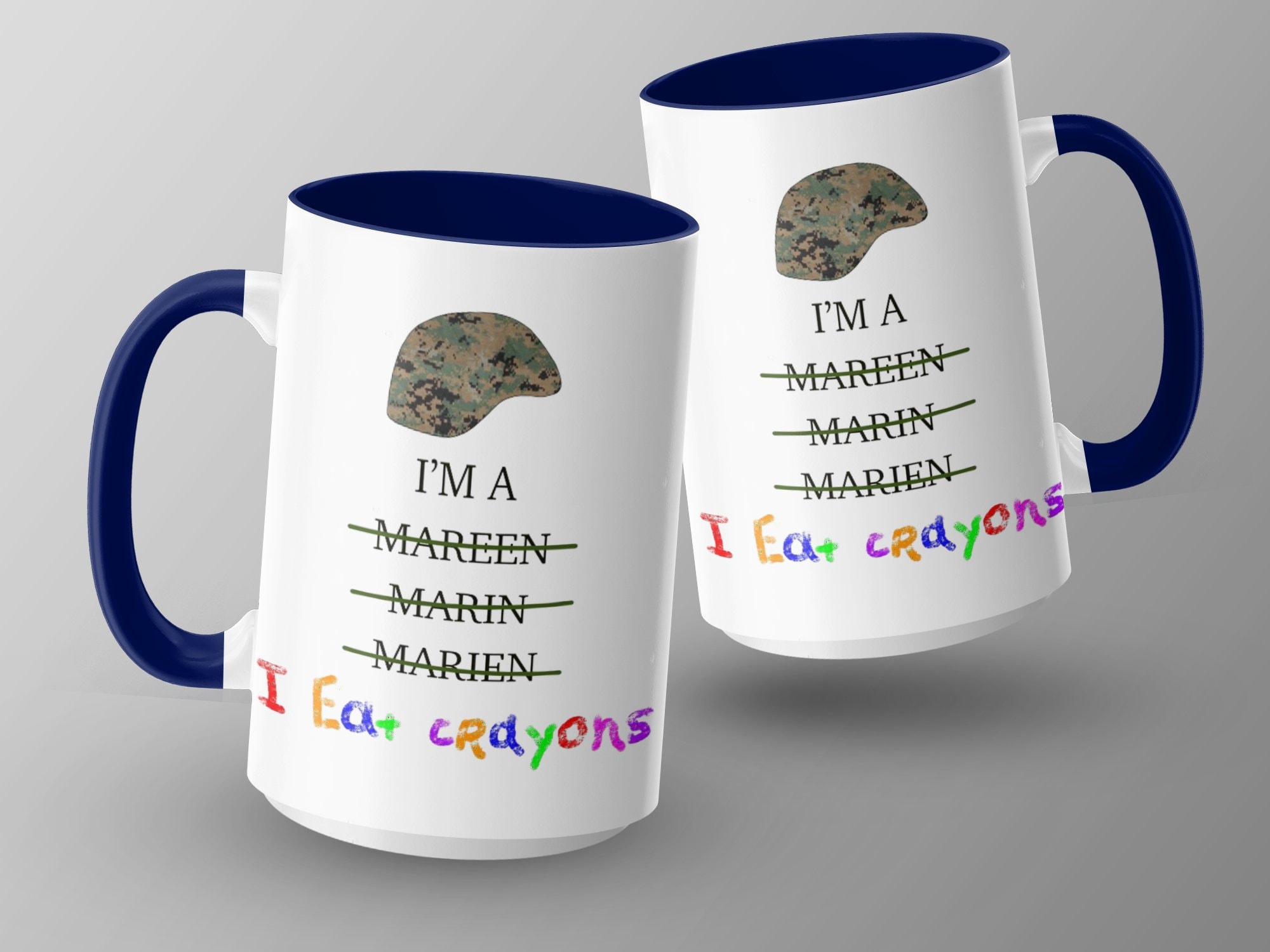 I'm a Marine Veteran and I Eat Crayons Funny Mug, Military Humor Mug ...