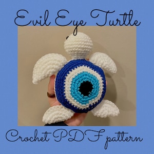 Evil Eye Turtle Plush Crochet Pattern (PDF ONLY) Super Easy, Beginner ...