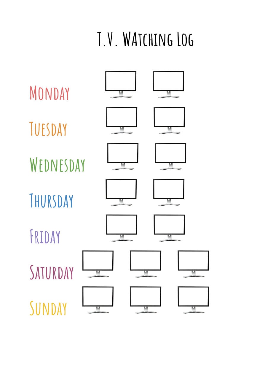 Visual TV Log for Kiddos and Parents - Etsy
