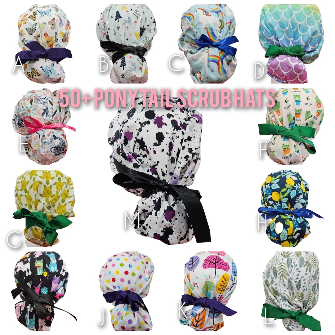 Ponytail Scrub Cap, Ponytail Scrub Cap for Women, Scrub Cap for Long ...