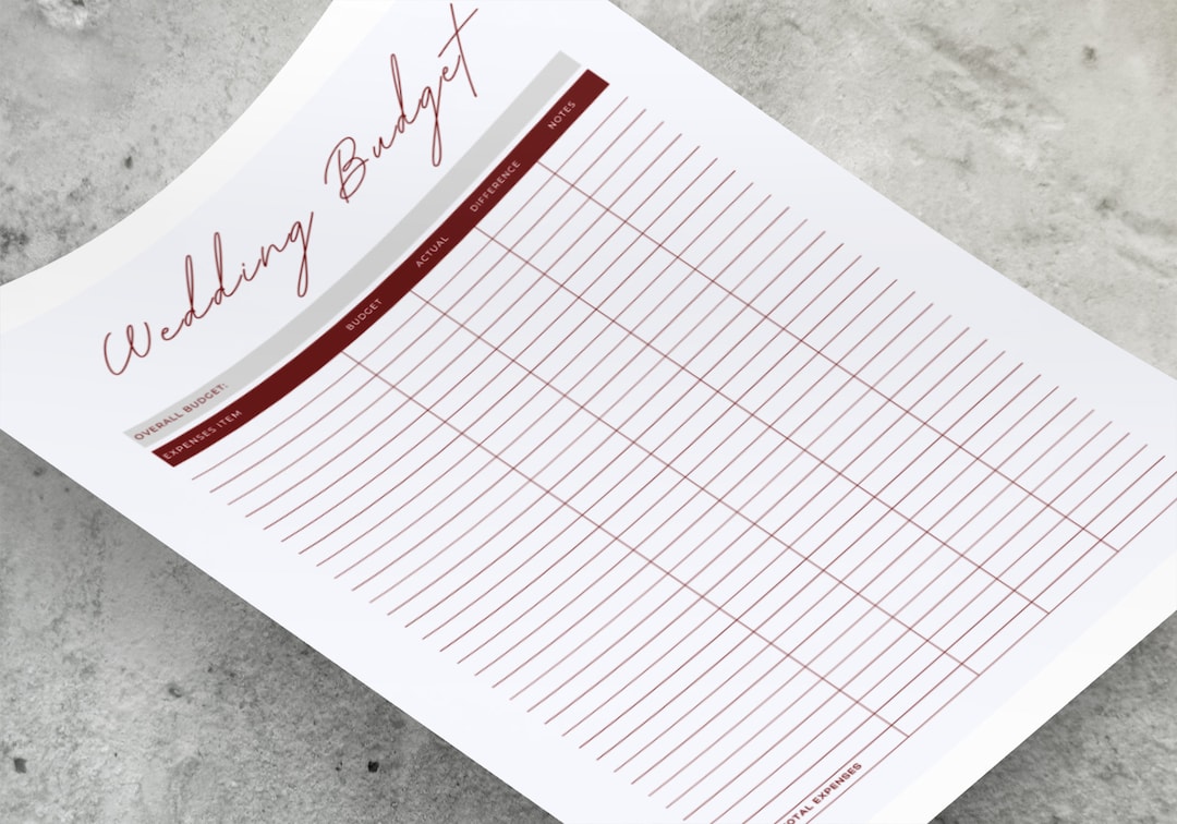 Wedding Budget Tracker Budget Worksheet Vendor Tracking Wedding ...