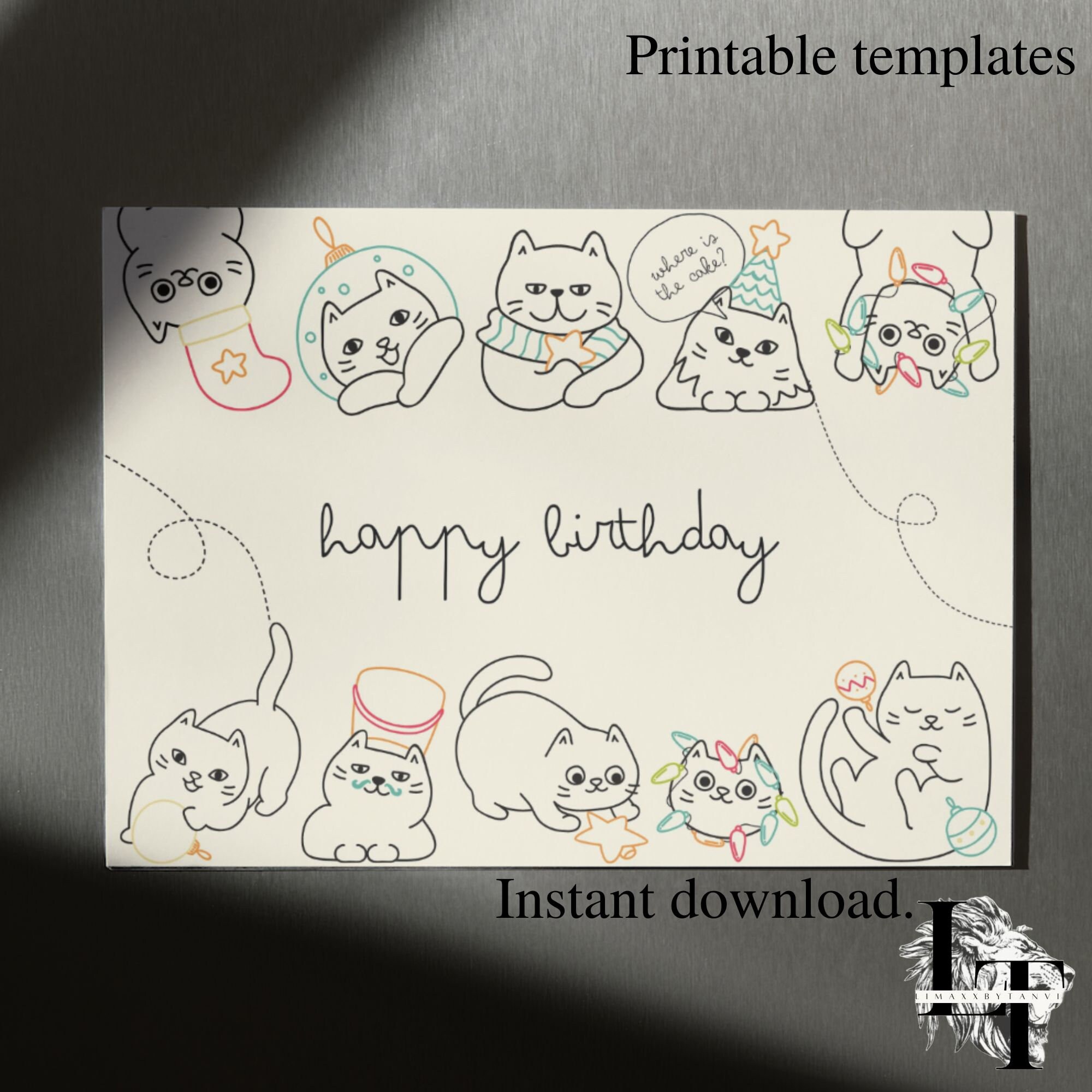 Printable Cards Happy Birthday Cards Instant Download - Etsy