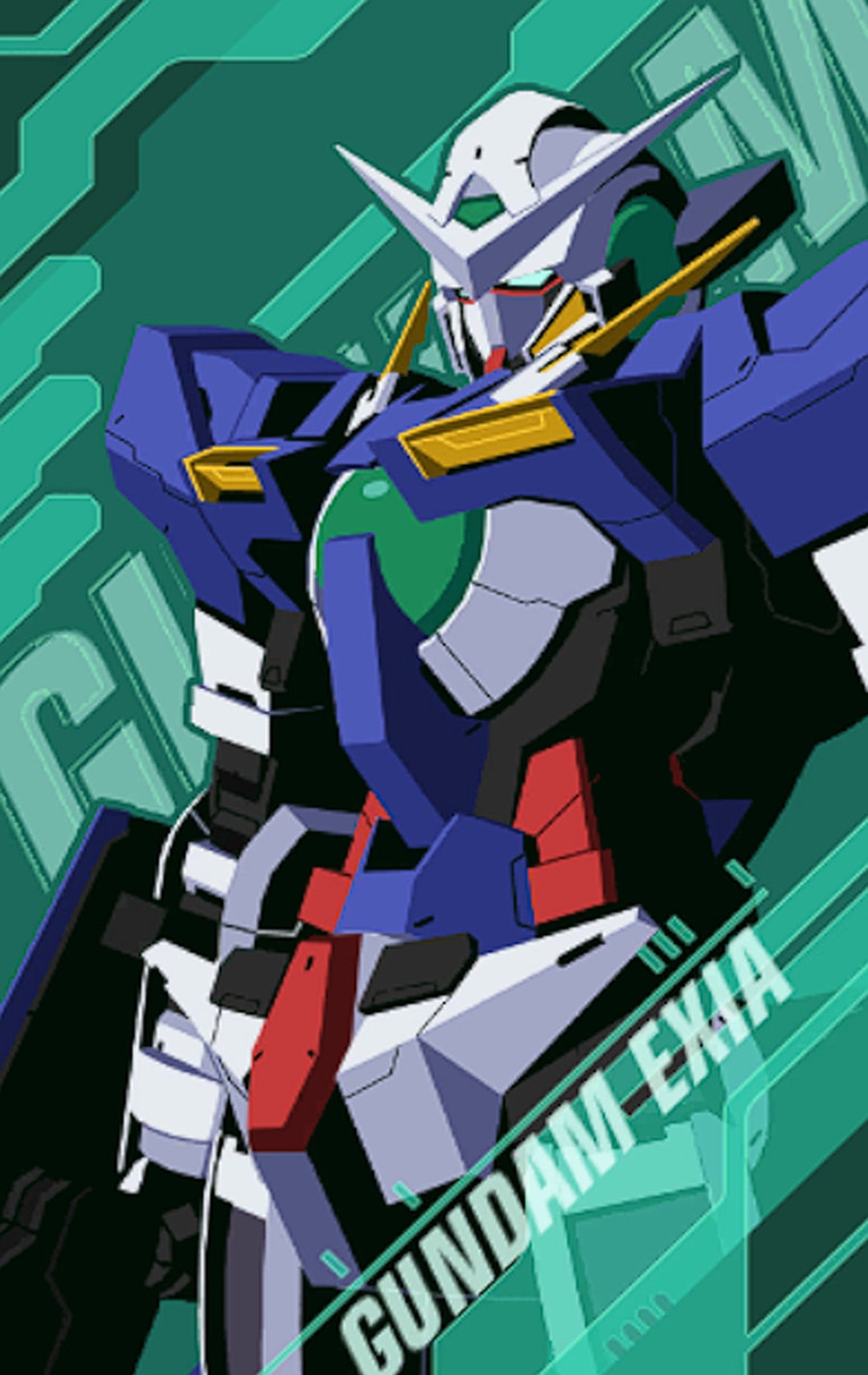 Exia Portrait Gundam Evolution Holographic Waterproof Stickers 3x4.5 ...