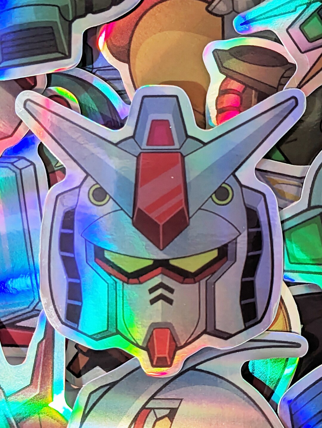 Gundam RX78 Head Gundam Evolution Holographic Waterproof Stickers 3 ...