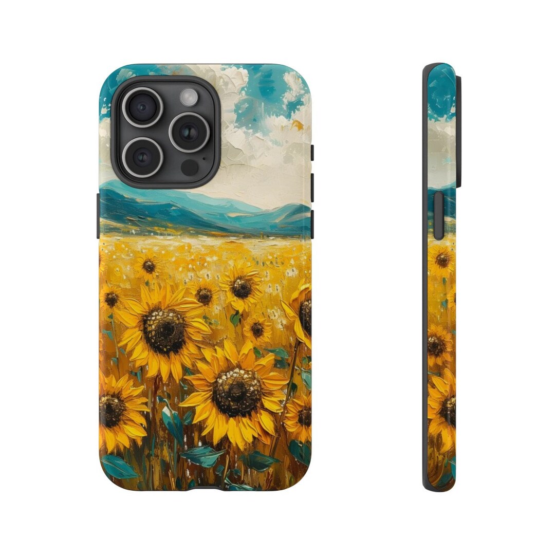 Sunflowers iPhone Case, Artistic Cover Fit for iPhone 15 Pro Max, 14 ...