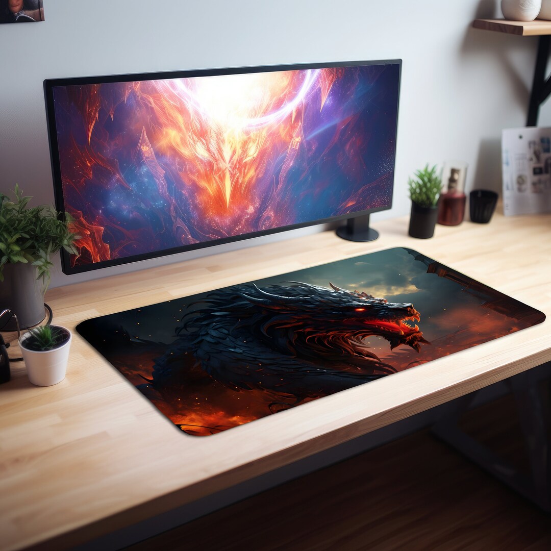 Large Japanese Art Great Dragon Desk Mat Desk Mouse Pad / Desk - Etsy