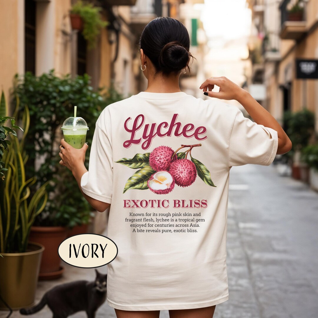 Retro Lychee Shirt Exotic Fruit T-shirt Summer Fruit Shirt Trendy Fruit ...