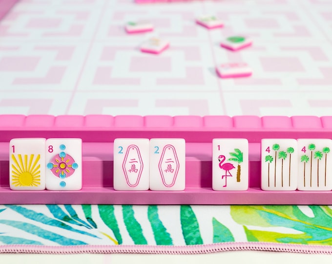 Palm Springs Mahjong Tiles PREORDER, Pink Mahjongg Tiles, Tropical Mah ...