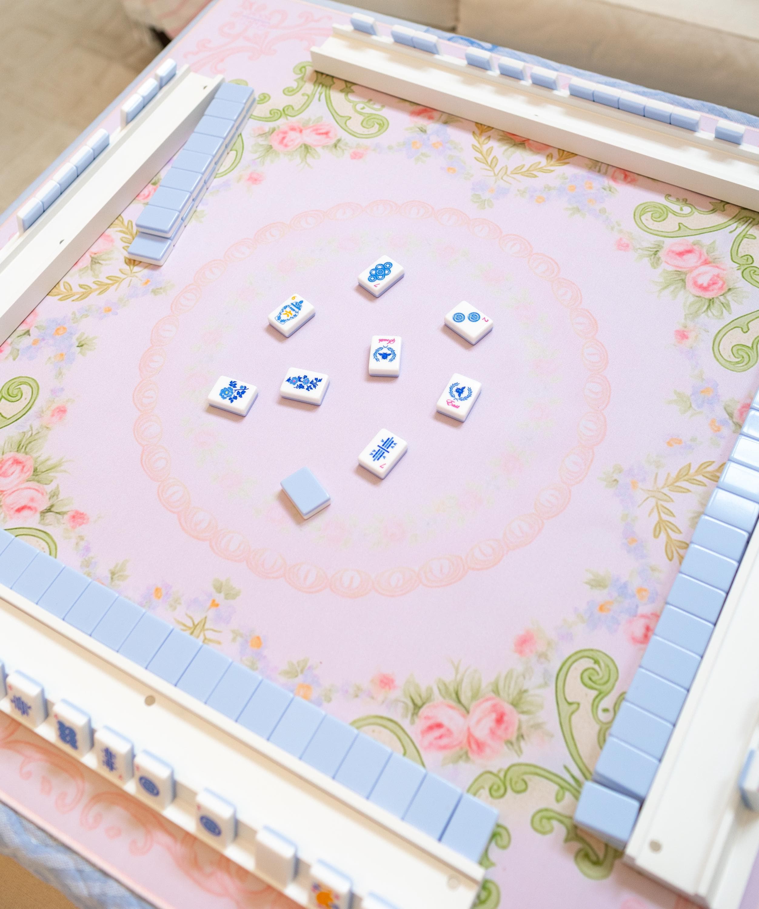 Vintage Rose Mahjong Mat, Pink Mahj Mat, Floral Neoprene Mahjongg Mat ...