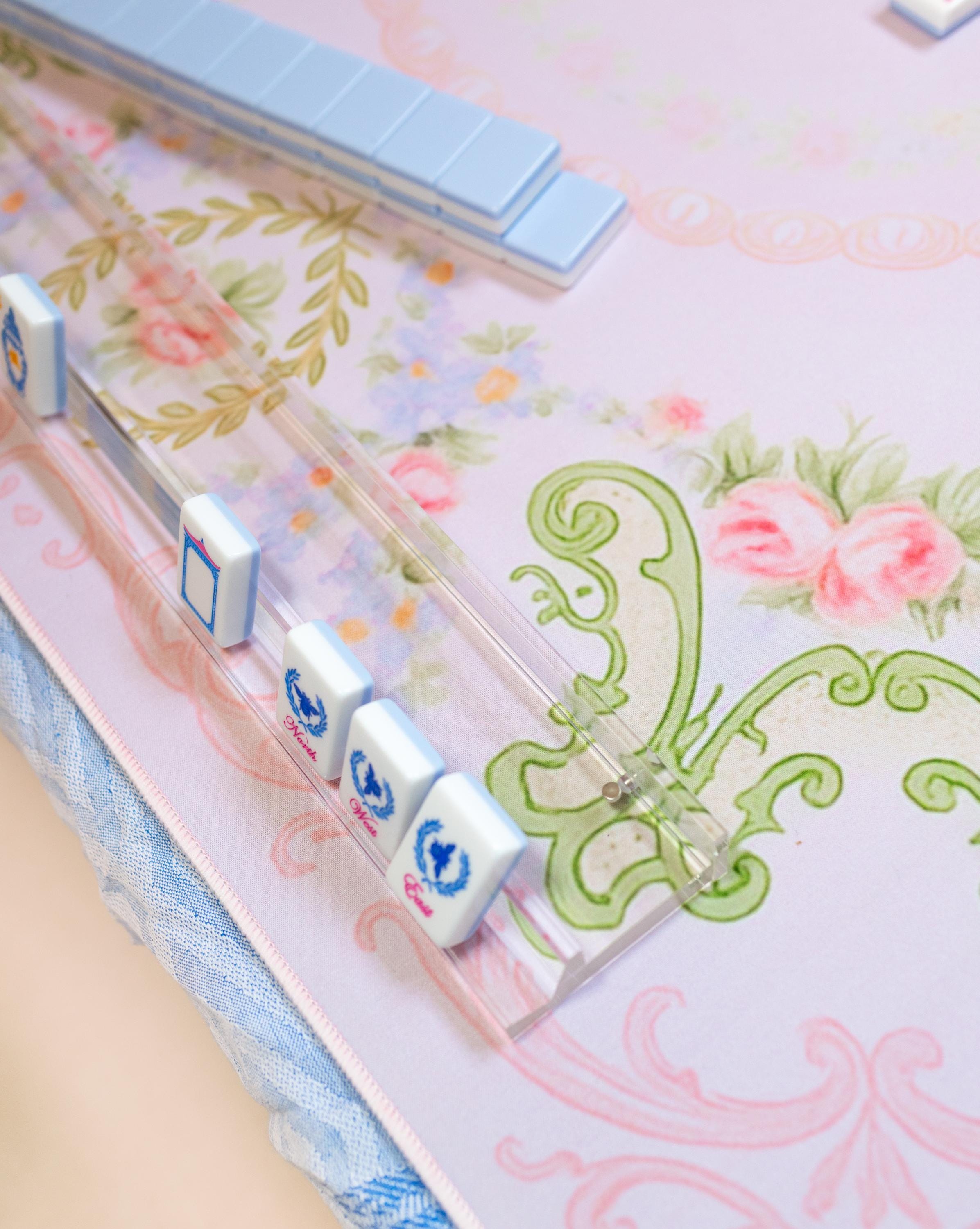 Vintage Rose Mahjong Mat, Pink Mahj Mat, Floral Neoprene Mahjongg Mat ...