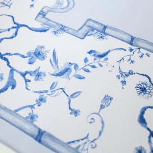 Chinoiserie Mahjong Mat, Blue and White Neoprene Mahjongg Mat, Blue ...