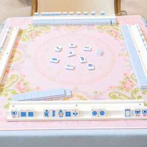 Vintage Rose Mahjong Mat, Pink Mahj Mat, Floral Neoprene Mahjongg Mat ...