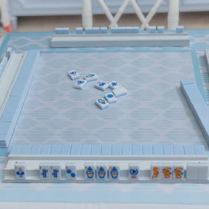 Blue Ikat Mahjong Mat, Blue and White Neoprene Mahjongg Mat, Blue ...