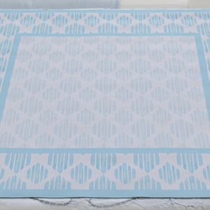 Blue Ikat Mahjong Mat, Blue and White Neoprene Mahjongg Mat, Blue ...