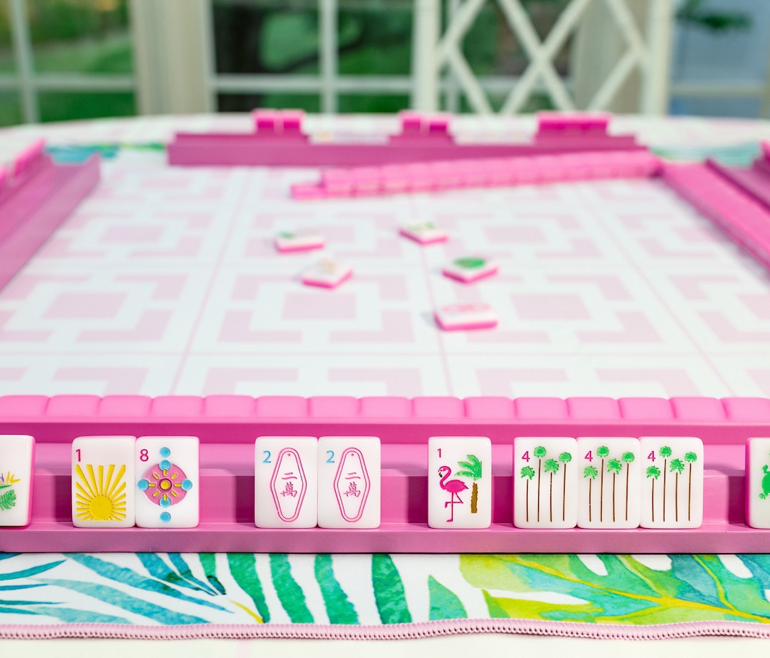 Palm Springs Mahjong Tiles PREORDER, Pink Mahjongg Tiles, Tropical Mah ...