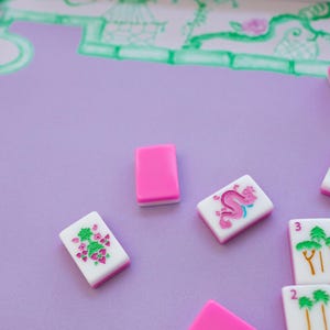Pastel Chinoiserie Mahjong Mat, Garden Party Neoprene Mahjongg Mat ...