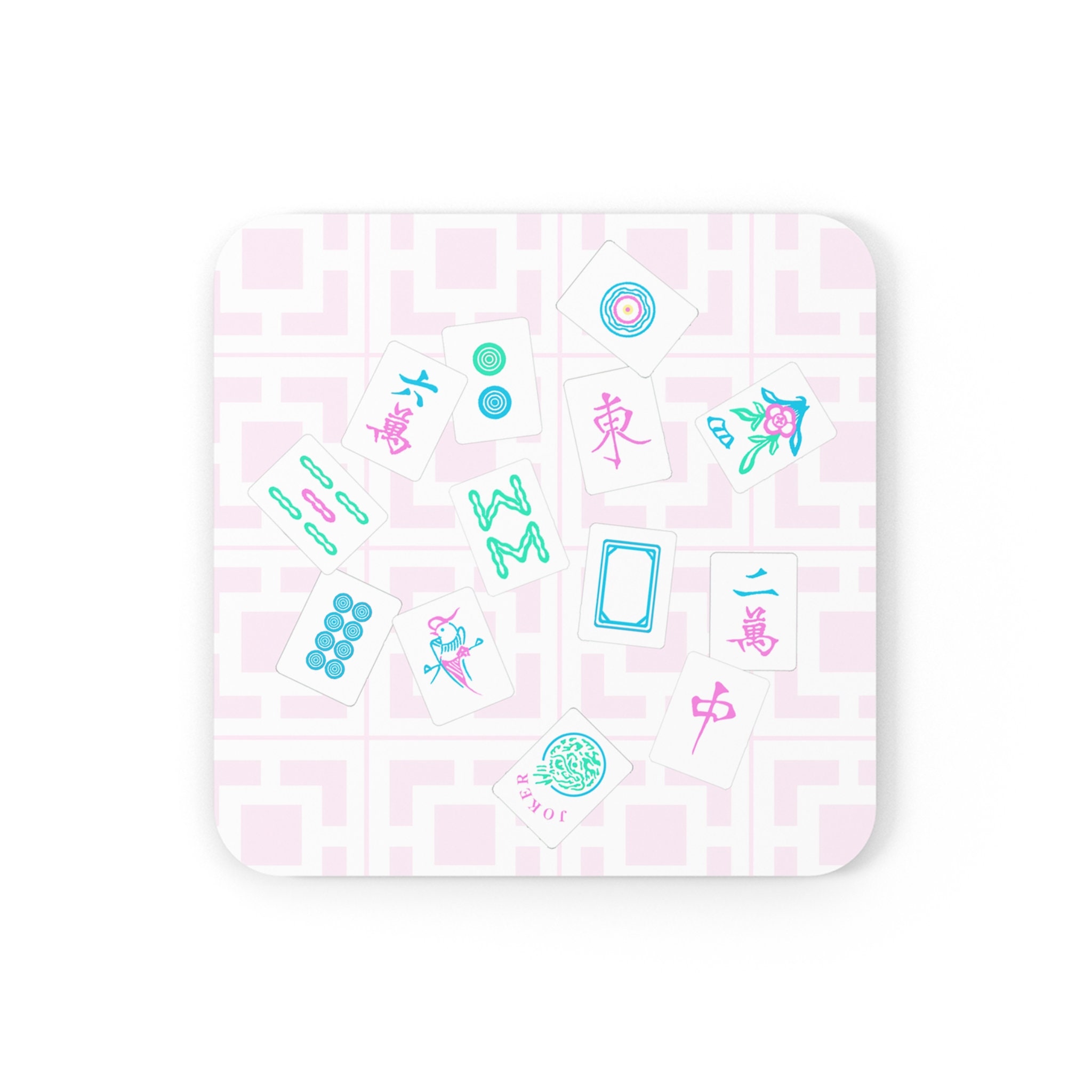 Mahjong Coasters Set of 4 Pink Mahjong Coasters Mahjongg - Etsy
