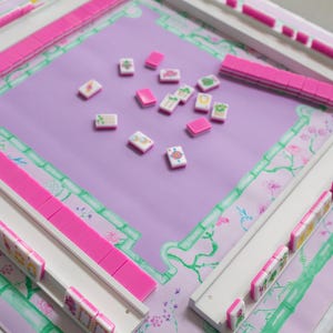 Pastel Chinoiserie Mahjong Mat, Garden Party Neoprene Mahjongg Mat ...