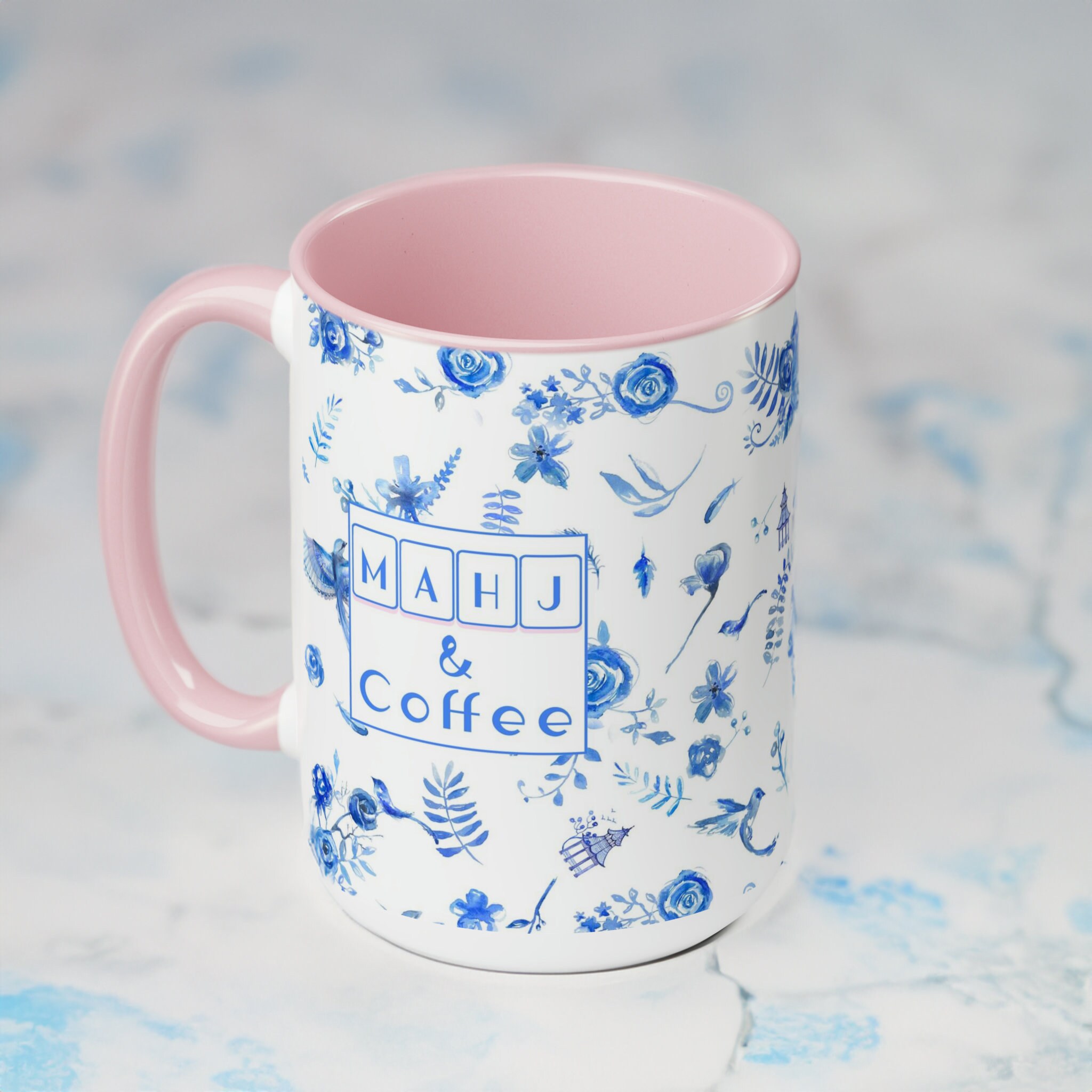 Mahjong Coffee Mug Mahj and Coffee Cup Chinoiserie Mahjong - Etsy