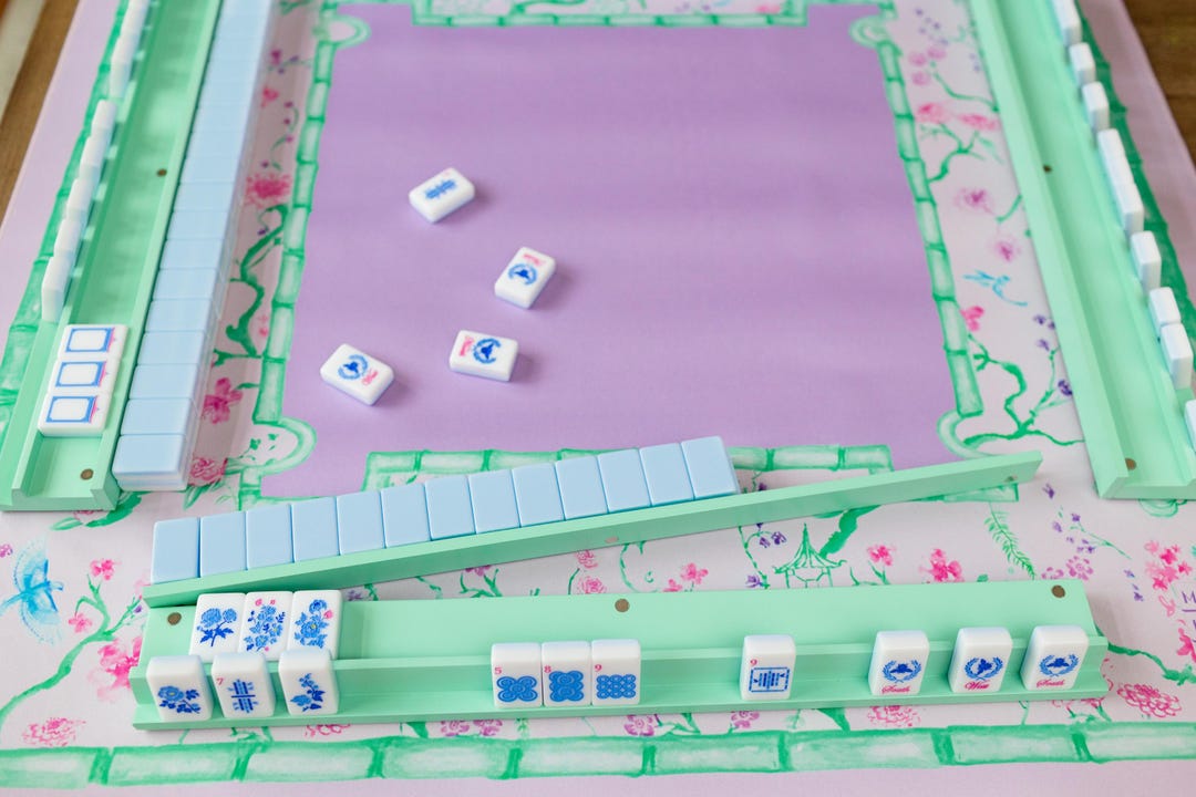 Mint Green Wooden Mahjong Racks With Rack Bag, 20 Inches, Free Shipping ...