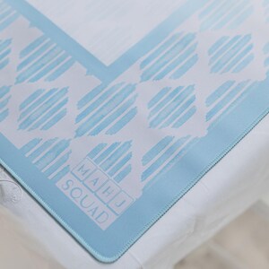 Blue Ikat Mahjong Mat, Blue and White Neoprene Mahjongg Mat, Blue ...