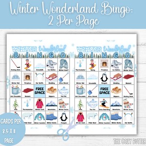 Printable Winter Bingo, 20 Winter Bingo Cards, Winter Activity for Kids ...