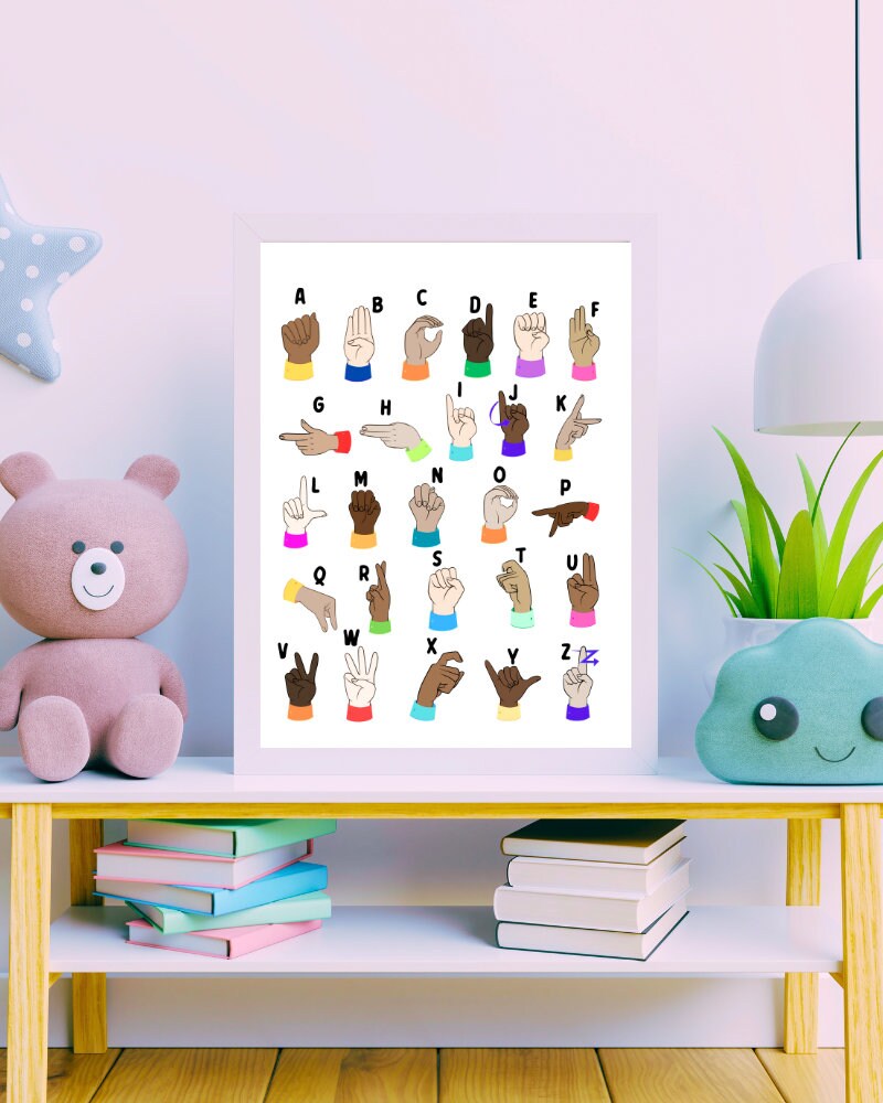ASL Poster, American Sign Language Alphabet Printable, Sign Language ...