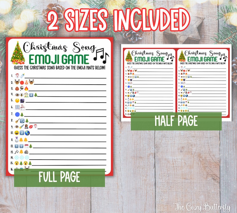 Christmas Emoji Pictionary | Christmas Songs | Christmas Printable Game ...