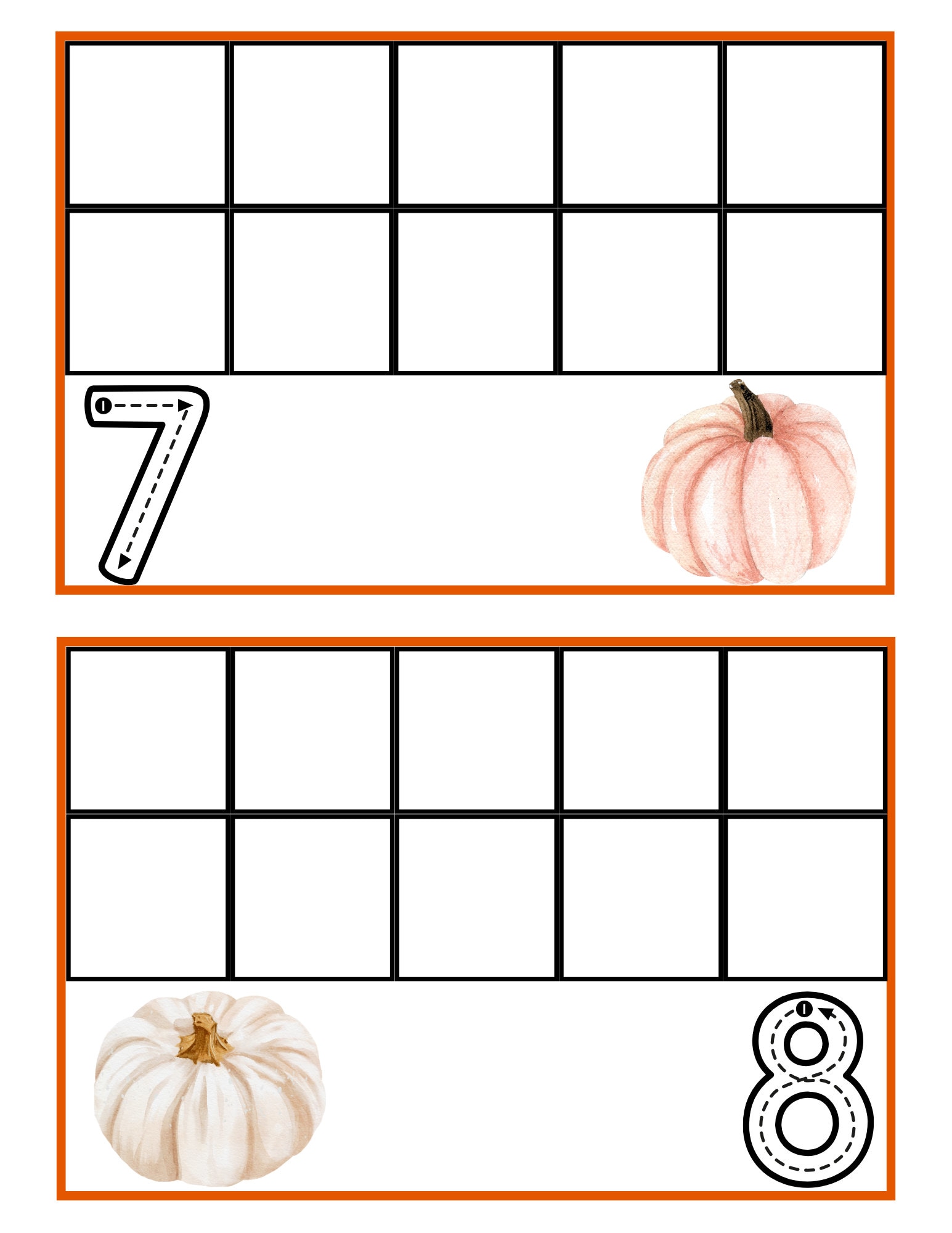 Pumpkin Ten Frames, Montessori Materials, Homeschool Resources ...