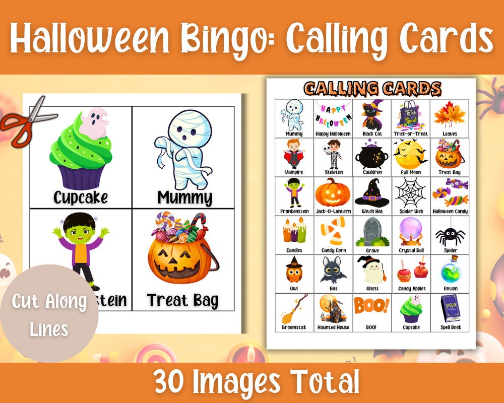 Halloween Bingo, 20 Bingo Cards, Halloween Activity, Kids Halloween ...