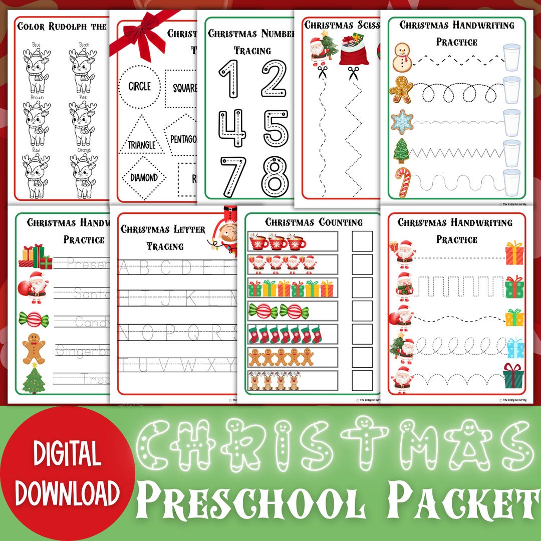 Christmas Preschool Packet, Christmas Preschool Printable, Homeschool ...