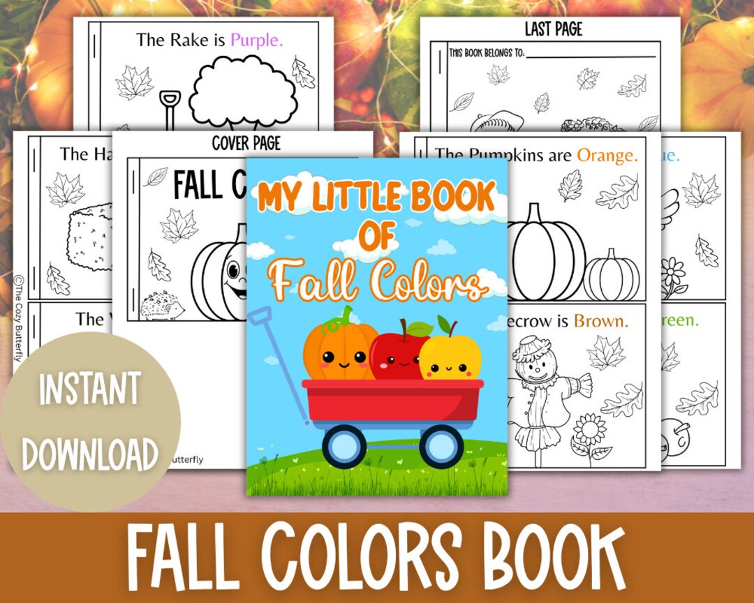 Fall Colors Book for Kids, Coloring Book, Coloring Pages, Fall Colors ...
