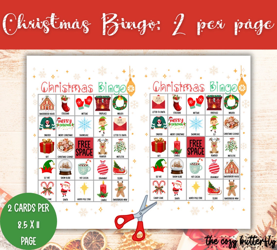 Christmas BINGO Game for Kids and Adults | Christmas Printable Games ...