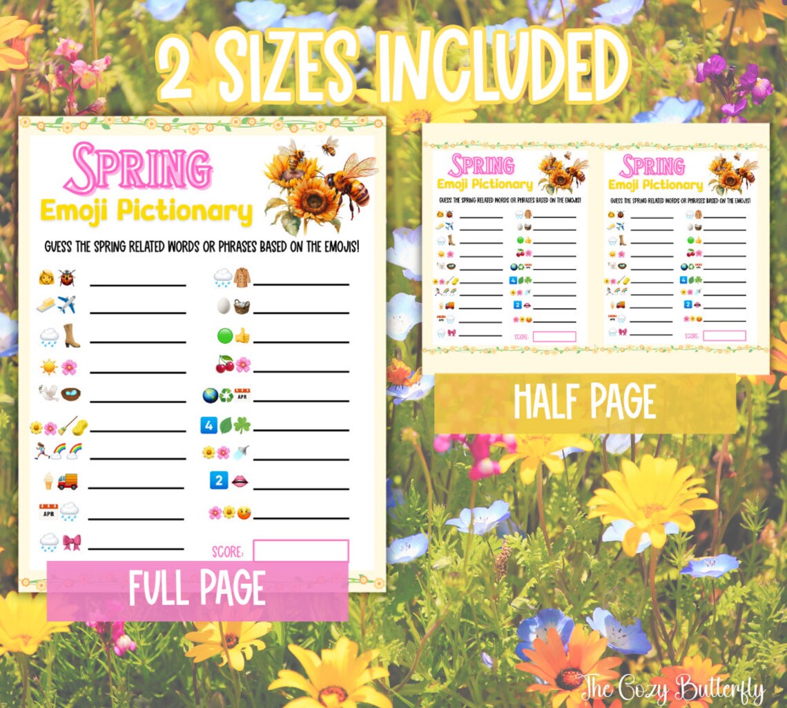 Spring Emoji Pictionary Game Printable Springtime Games Spring ...