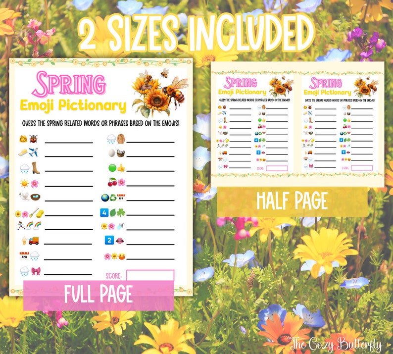 Spring Emoji Pictionary Game Printable Springtime Games Spring ...