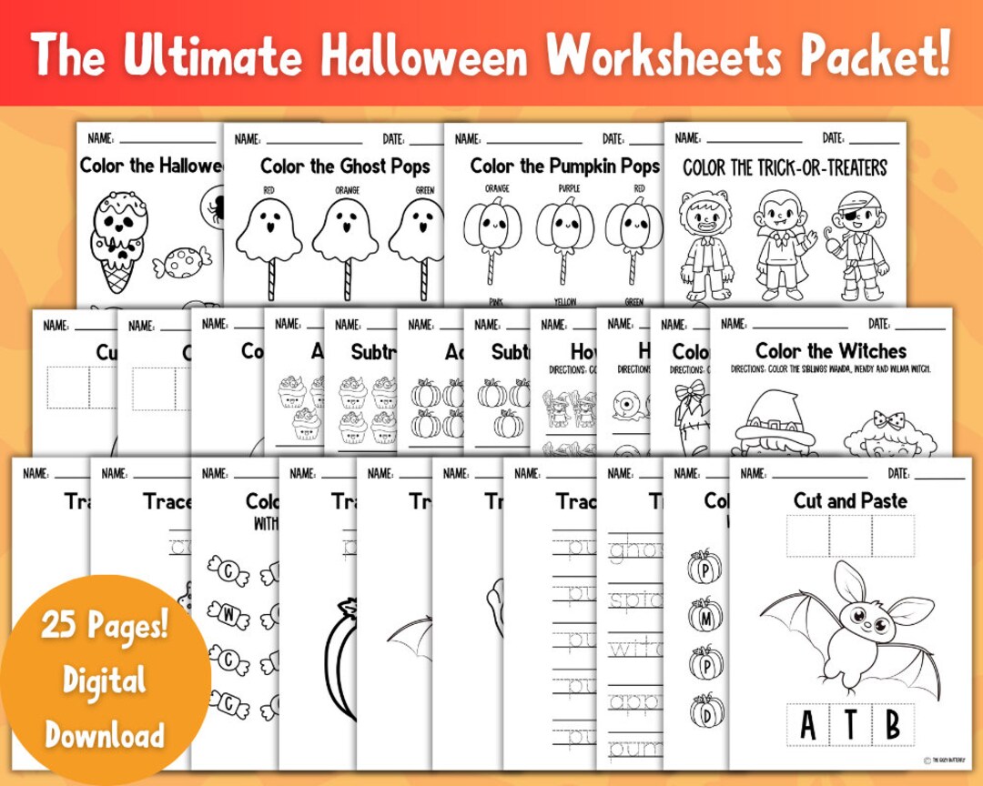 The Ultimate Halloween Worksheets Packet, Halloween Worksheets ...