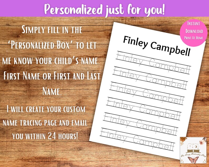 Custom Name Tracing Sheet, Handwriting Practice, Personalized Name ...