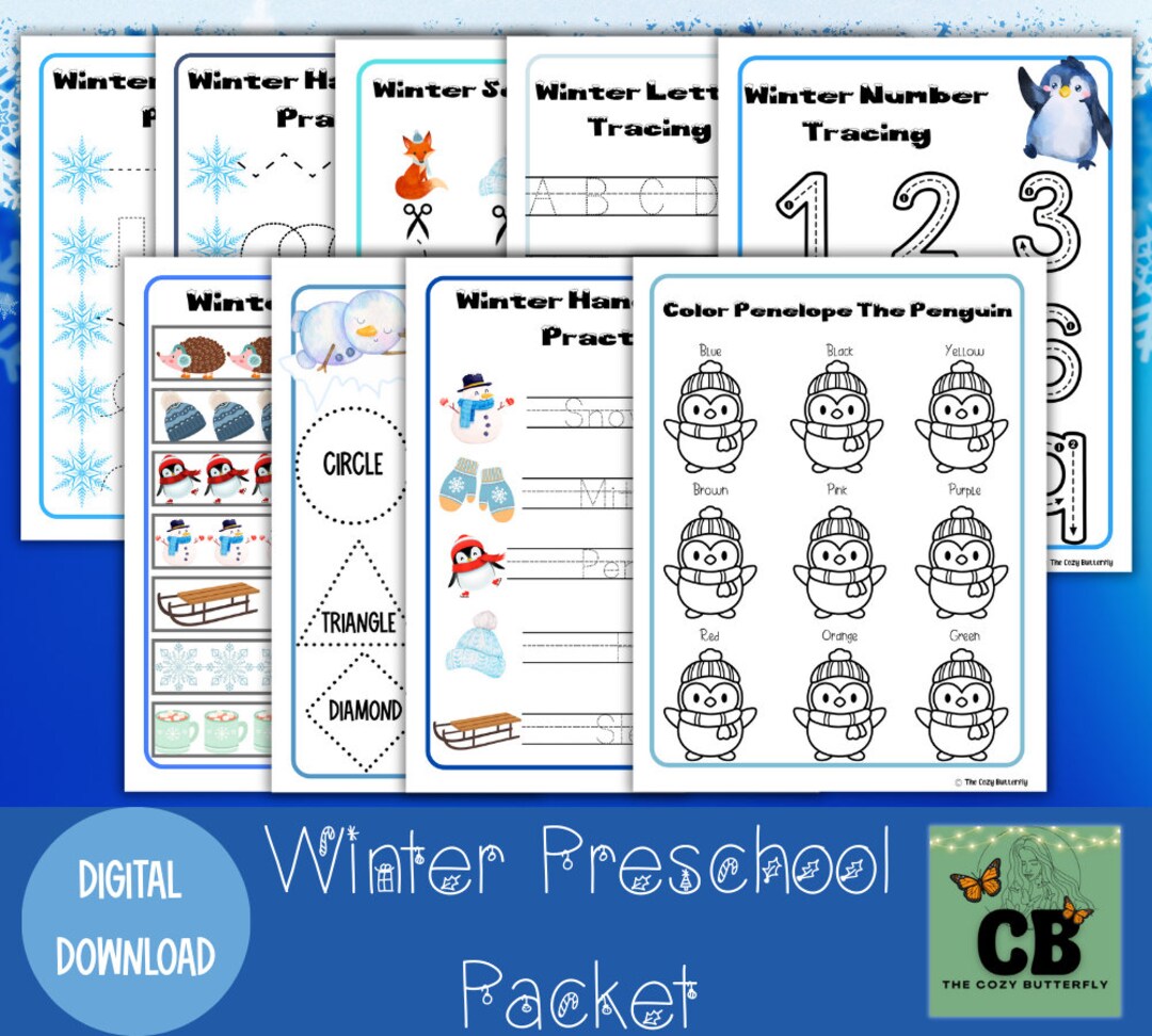 Winter Preschool Packet, Winter Preschool Printable, Homeschool ...
