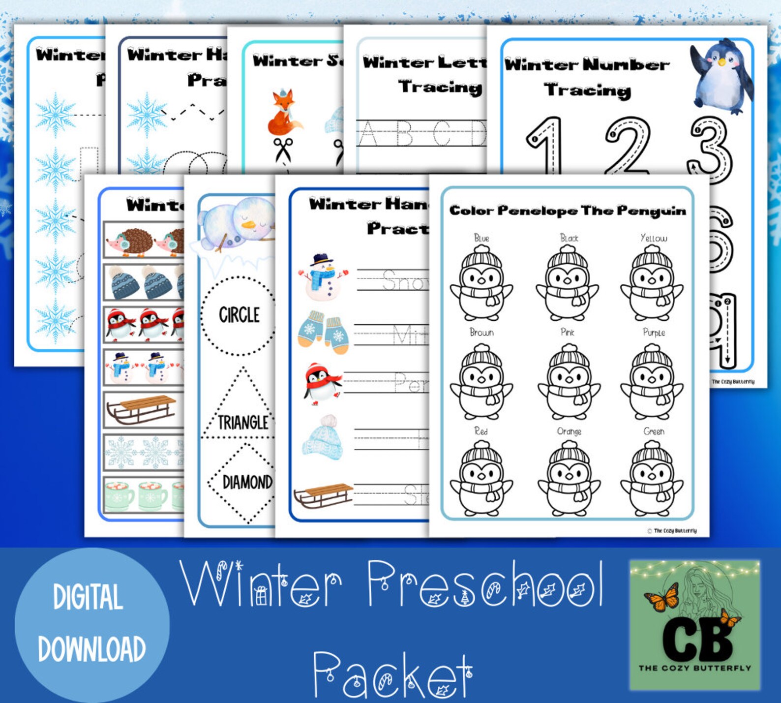Winter Preschool Packet, Winter Preschool Printable, Homeschool ...