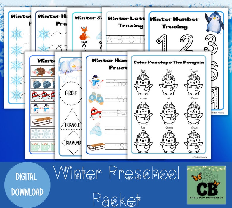 Winter Preschool Packet, Winter Preschool Printable, Homeschool ...
