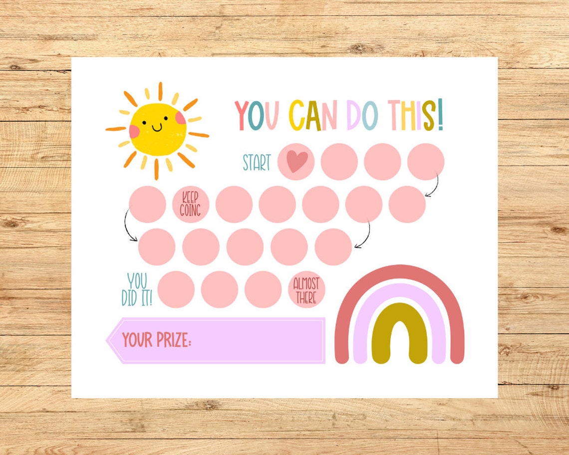 Printable Reward Chart, Behavior Chart, Sticker Chart, Colorful Reward ...